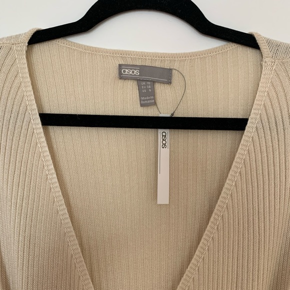 ASOS | Dresses | Asos Design Rib Knit Wrap Midi Dress | Poshmark